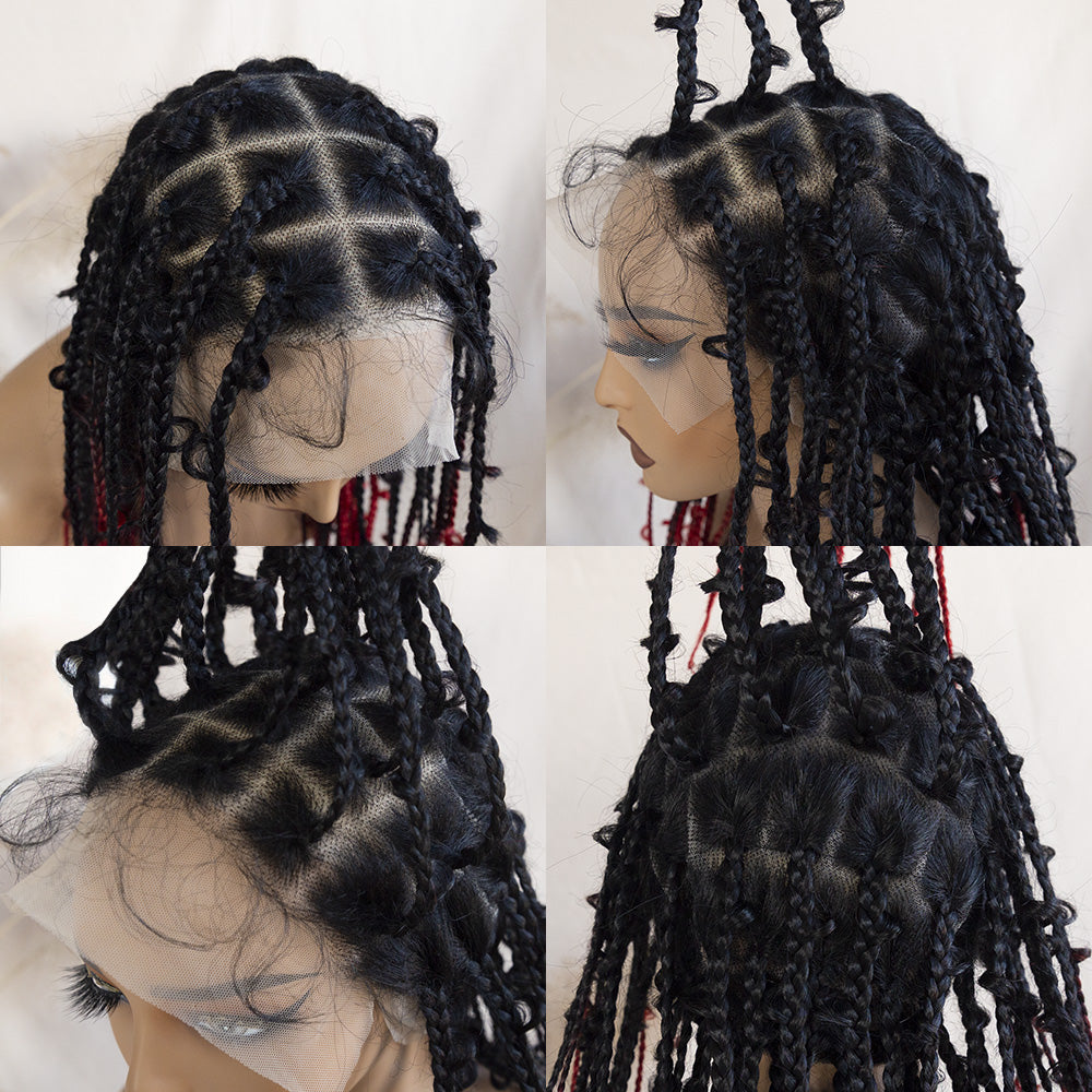 Full Lace Braided Wig Butterfly Braids Wig Knotless Box Braided Wig fo ...